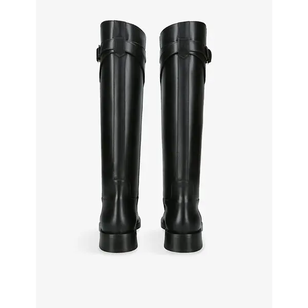 Valentino Garavani Vlogo Leather Knee-high Boots - Black