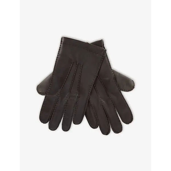 DENTS Leather And Cashmere Touchscreen Gloves - Brown