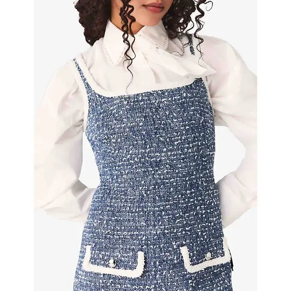 Maje Square-neck Tweed Mini Dress