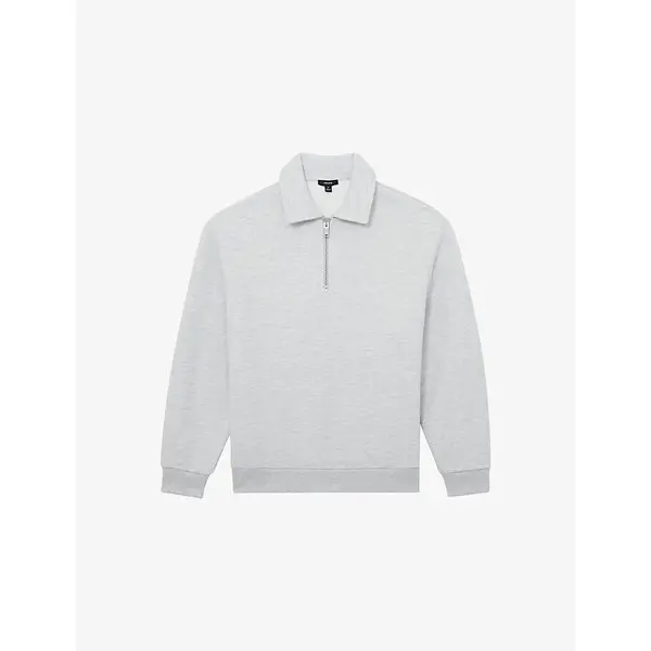 REISS Half-zip Cotton-blend Sweatshirt