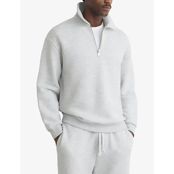 REISS Half-zip Cotton-blend Sweatshirt