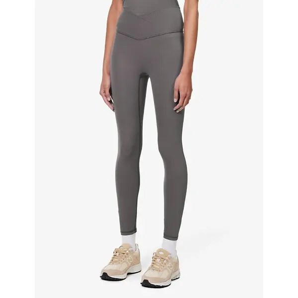 ADANOLA Ultimate Wrap-over Workout Leggings - Dark Grey