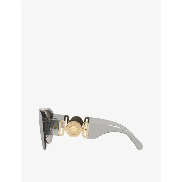 Versace Ve4391 Round-frame Acetate Sunglasses - Grey