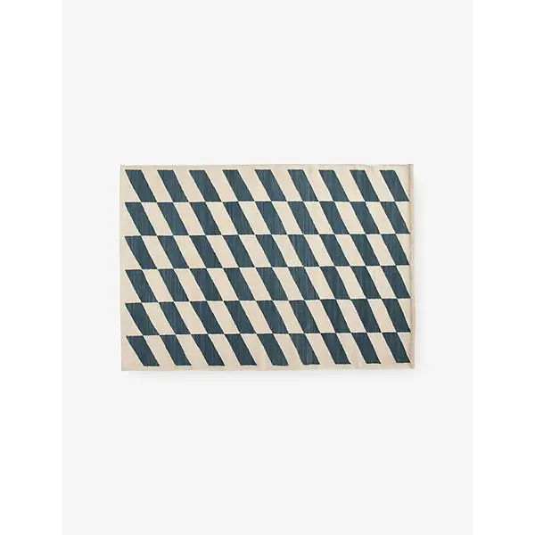 HAY Shift Kelim Wool Rug - Blue