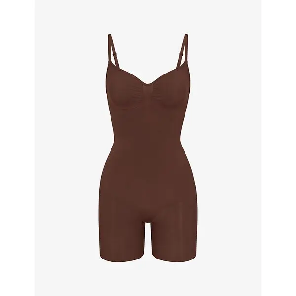 SKIMS Sculpt Ruched Stretch-woven Body - Sienna