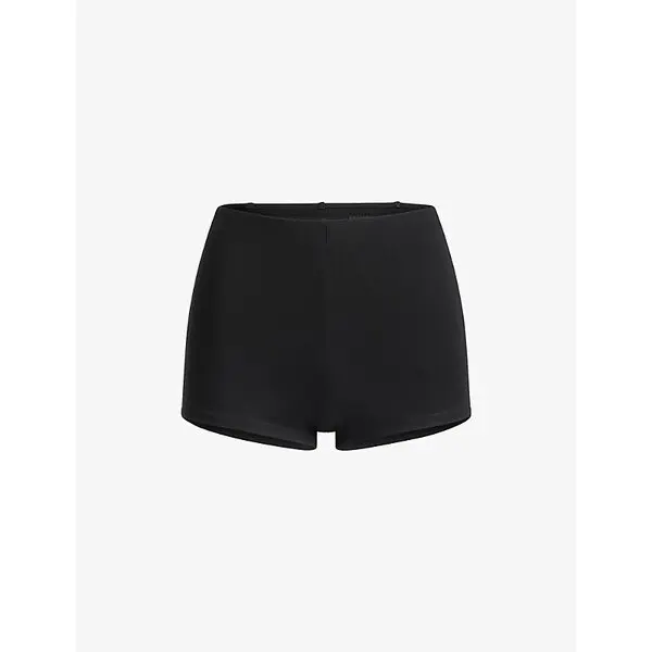 SKIMS Essentials High-waisted Stretch-woven Hot Shorts - Obsidian