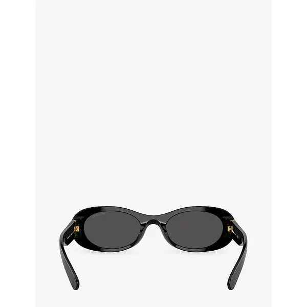 Miu Miu Oval-frame Acetate Sunglasses - Black