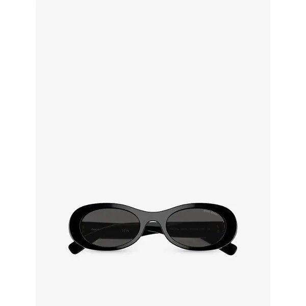 Miu Miu Oval-frame Acetate Sunglasses - Black