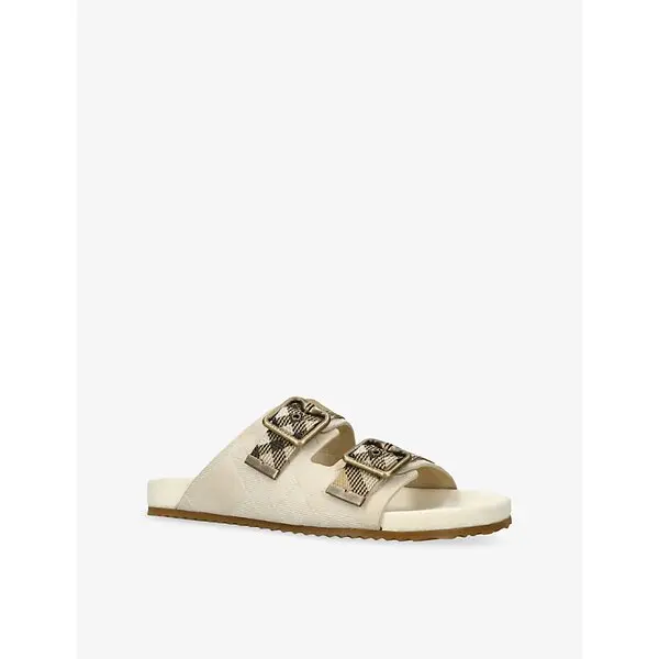 Burberry Urchin Suede Sandals - Beige Comb