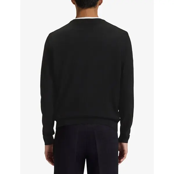 BOSS Embroidered-logo Regular-fit Wool Knitted Jumper