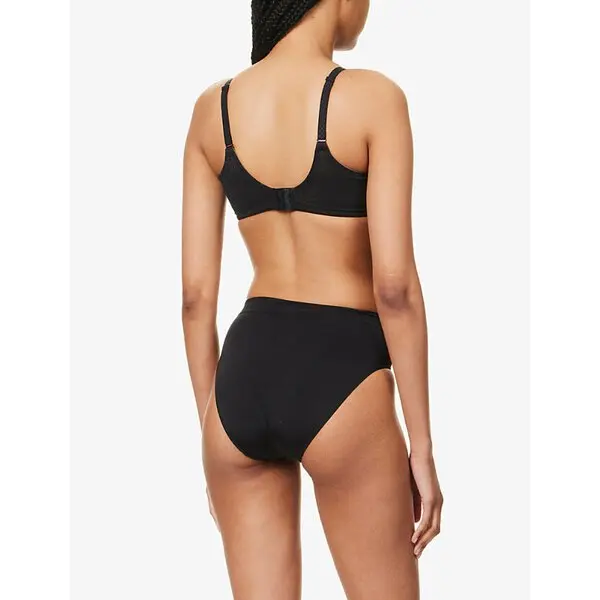 Wacoal Back Appeal Jacquard-print Underwired Stretch-woven Bra - Black