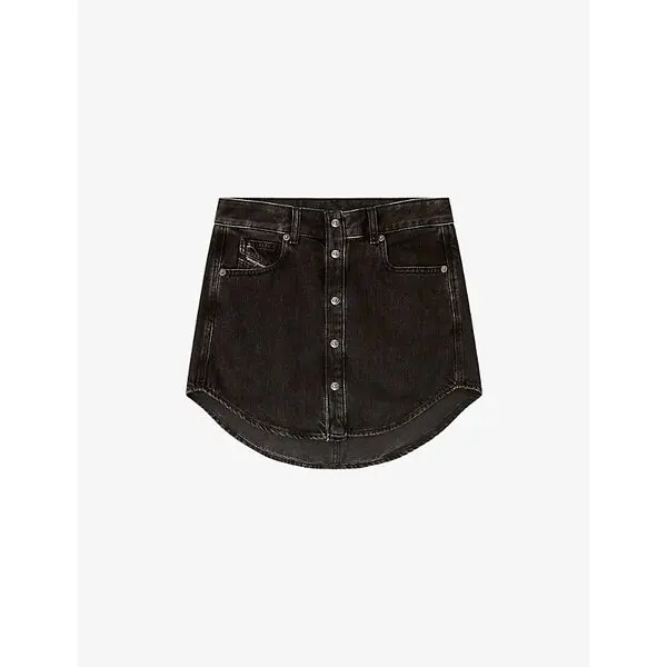 DIESEL® Button-front Denim Mini Skirt - 02
