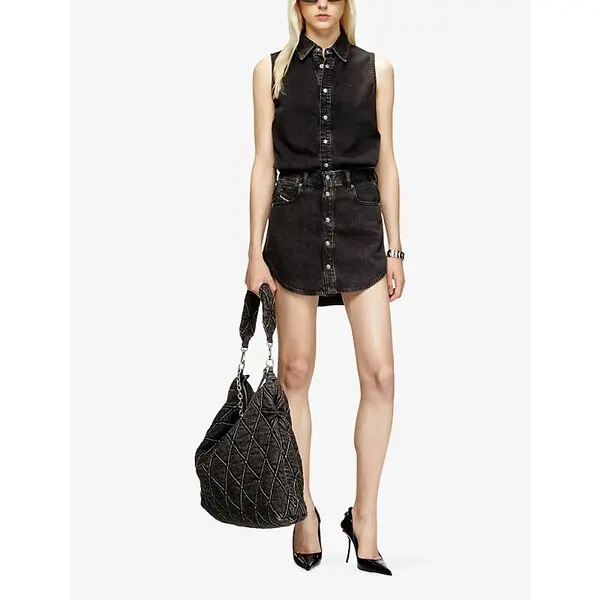 DIESEL® Button-front Denim Mini Skirt - 02