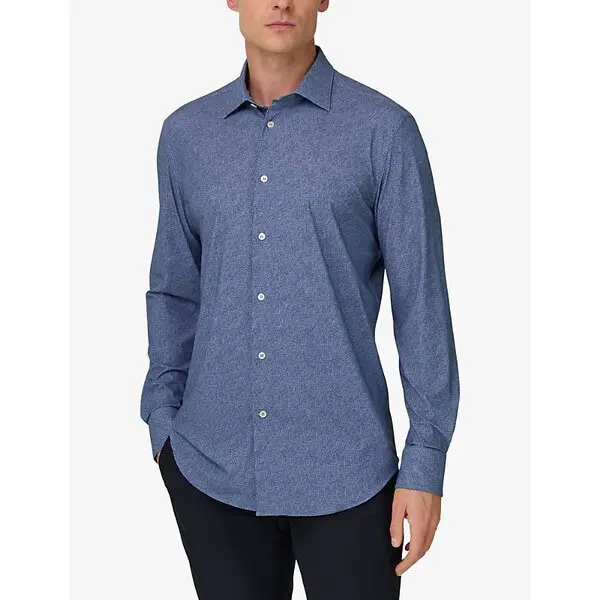 Boggi Milano Slim-fit Stretch-twill Shirt - Medium Blue