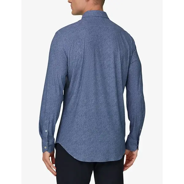 Boggi Milano Slim-fit Stretch-twill Shirt - Medium Blue