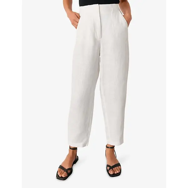 Whistles Barrel-leg Linen Trousers