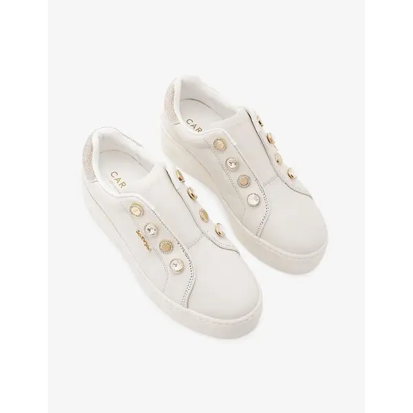 Carvela Connected Laceless Leather Low-top Trainers