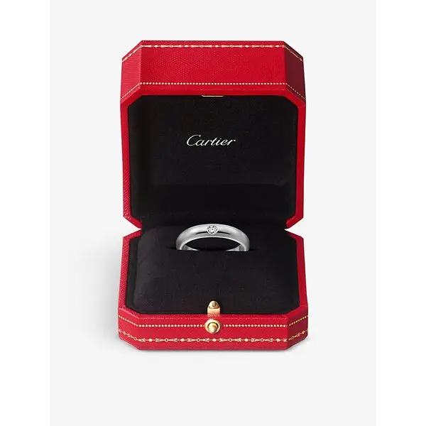 Cartier 1895 Wedding Band With 0.04ct Round Brilliant Diamond