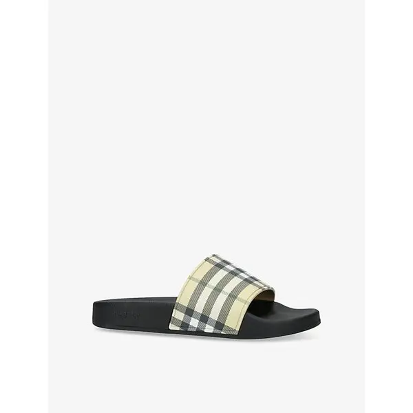 Burberry Check-print Canvas Slides