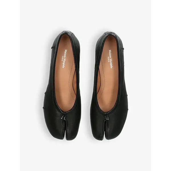 MAISON MARGIELA Tabi Ballerina Leather Heeled Shoes - Black