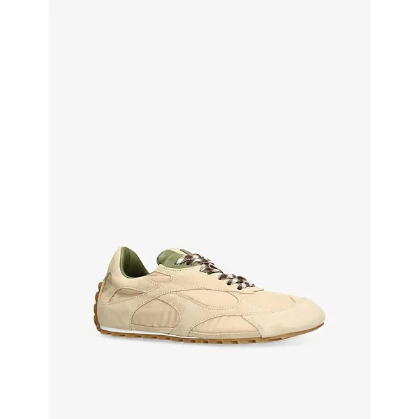 Bottega Veneta Orbit Flash Suede And Shell Trainers - Beige