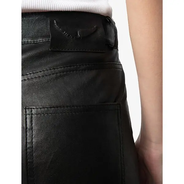 Zadig&Voltaire Phlame Low-rise Slim-leg Leather Trousers