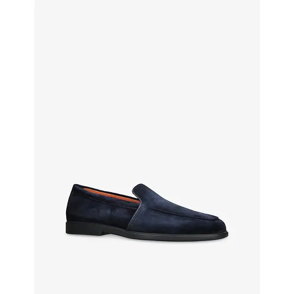 Santoni Malibu Suede Loafers - Navy