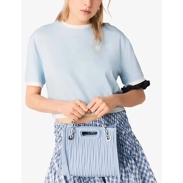 Maje Logo-embroidered Layered-effect Cotton T-shirt