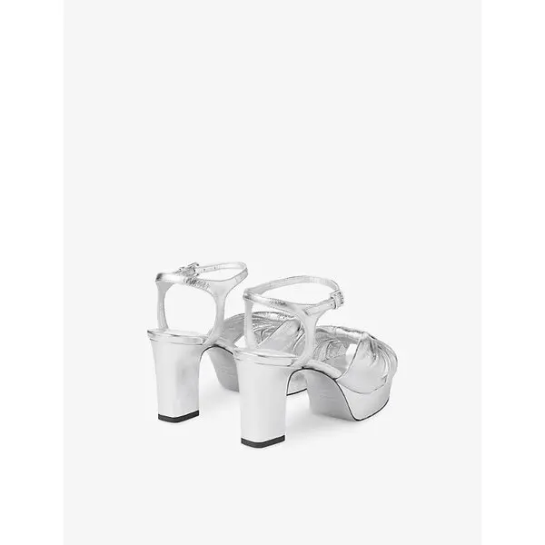 JIMMY CHOO Heloise 80 Metallic Leather Heeled Sandals