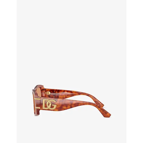 Dolce & Gabbana Butterfly-frame Acetate Sunglasses - Brown
