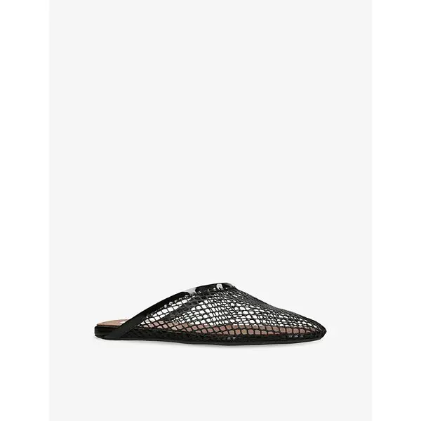 Alaïa Net Leather Mules - Black