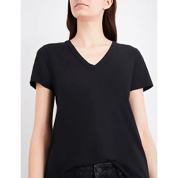 Rag & Bone V-neck Cotton-jersey T-shirt - Black