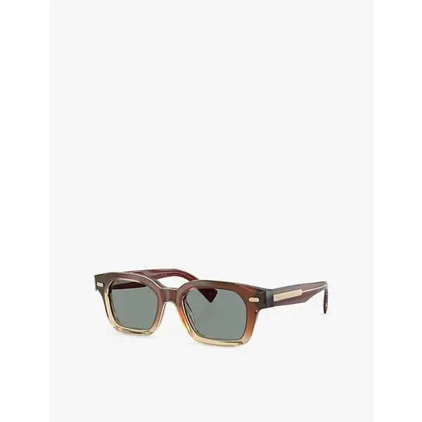 Brunello Cucinelli Rectangle-frame Sunglasses - Red