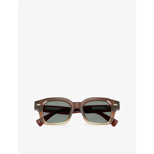 Brunello Cucinelli Rectangle-frame Sunglasses - Red