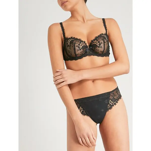 Simone Perele Wish Stretch-tulle And Lace Underwired Half-cup Bra