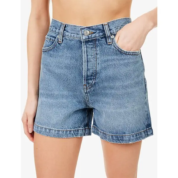 FRAME High-rise Denim Shorts