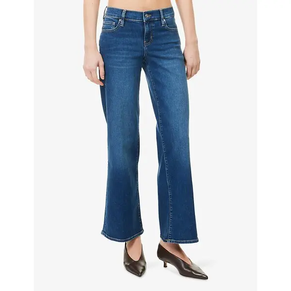 FRAME Le Slim Palazzo Low-rise Stretch-denim Blend Jeans