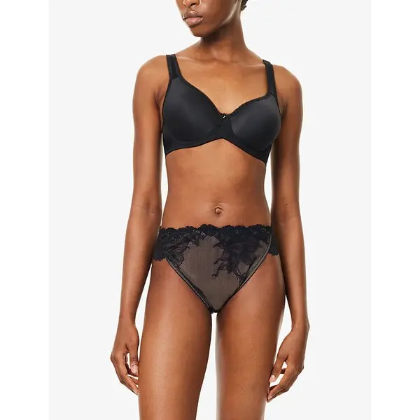 Wacoal Vivid Attraction High-leg Lace And Mesh Briefs