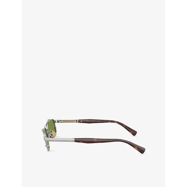Brunello Cucinelli Rectangular Metal Sunglasses - Silver