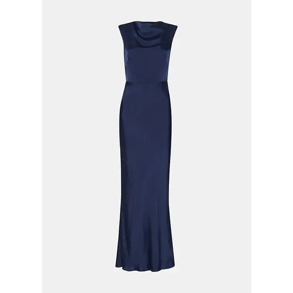 Whistles Cowl-neck Tie-back Satin Maxi Dress