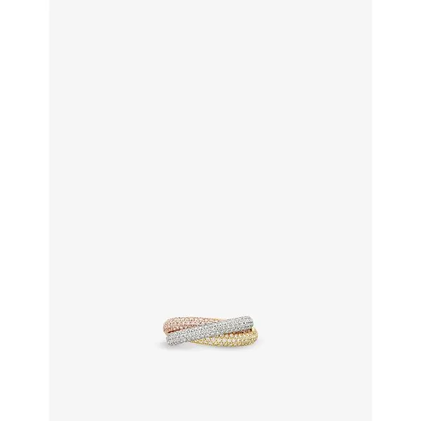 Cartier Trinity 18ct White, Rose, Yellow-gold And Diamond Ring - Multicolour