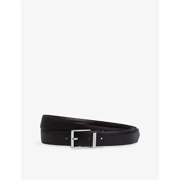 REISS Jonny Leather Belt - Black