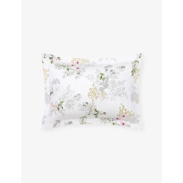 YVES DELORME Orchidee Floral-print Cotton-sateen Oxford Pillowcase 50cm X 75cm - Multicoloured