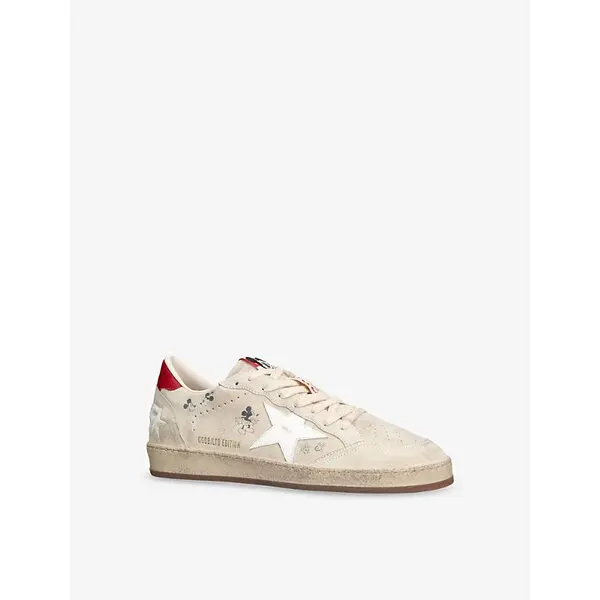 GOLDEN GOOSE Ball Star Disney Suede Trainers - Taupe