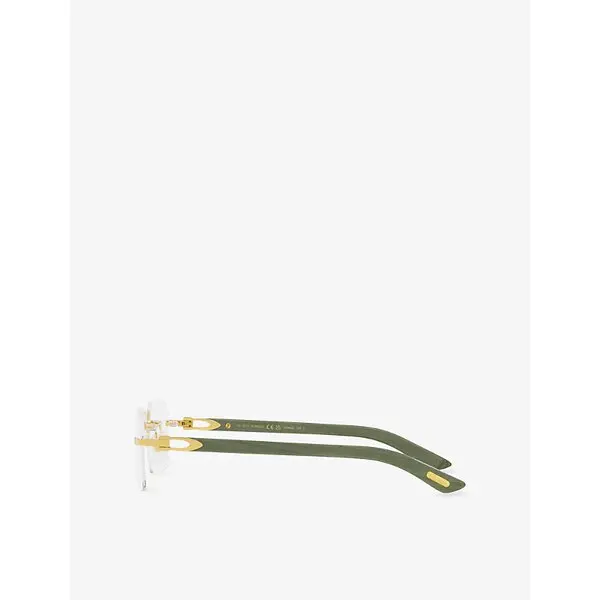 Cartier Square-frame Metal Optical Glasses - Gold