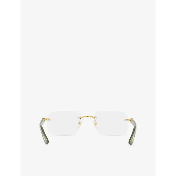 Cartier Square-frame Metal Optical Glasses - Gold