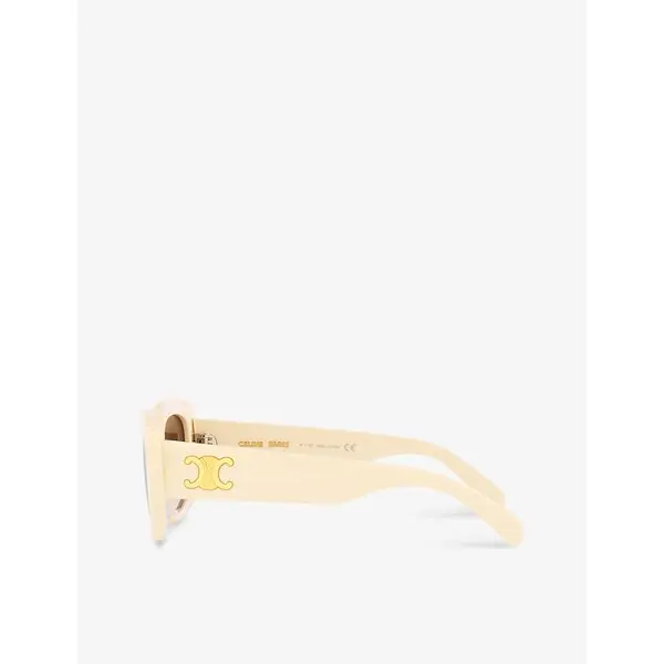 Celine Triomphe Rectangular-frame Acetate Sunglasses - White