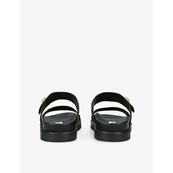 Steve Madden Take Two Leather Sandals With Branded Hardware - Black