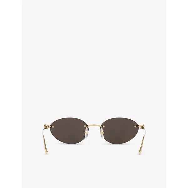 Cartier Oval-frame Metal Sunglasses
