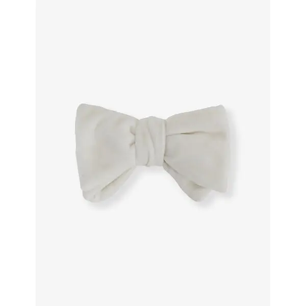 REISS Double-layered Velvet Bow Tie - Ivory
